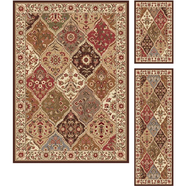 Multi Collection 3-piece Set of Area Rugs (1'8x2'8, 1'8x5', 5'x7 ...