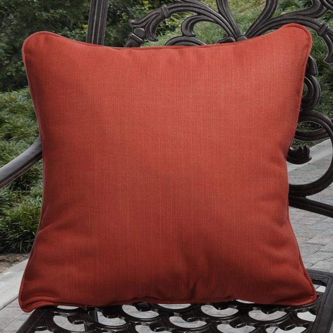 Clara Outdoor Textured Crimson Red Pillows Made with Sunbrella (Set of ...