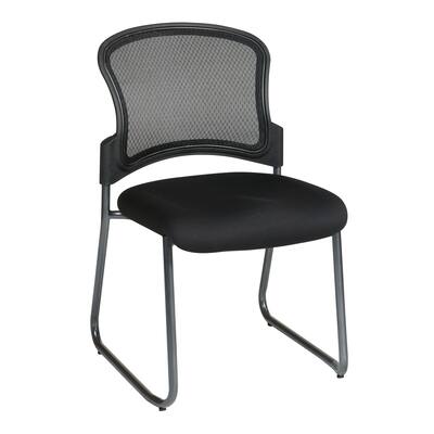 Titanium Finish Visitors Chair with Back and Sled Base - Overstock ...