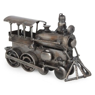 Handmade Iron 'Rustic Steam Engine' Sculpture - Bed Bath & Beyond - 5950325