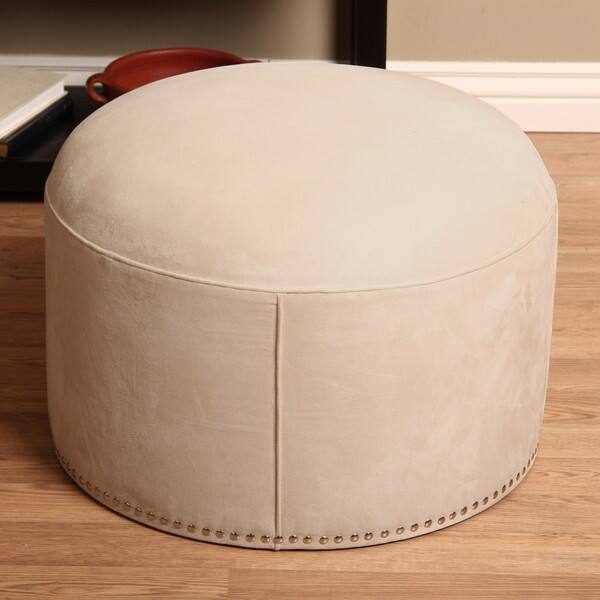 Small Studded Fabric Ottoman (Peru) - Bed Bath & Beyond - 6051804