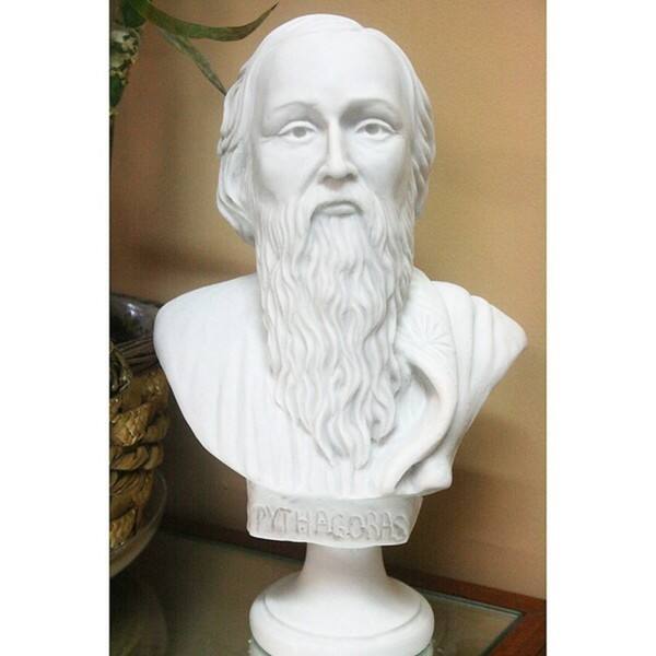 Marblecast White Bonded Marble Pythagoras 10-inch Museum Replica Bust ...