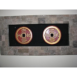 Lava Stone Double Coin Wall Hanging (Indonesia) - Bed Bath & Beyond ...