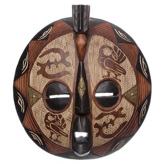 Sese Wood XLarge Bakota Colorful Bird Mask (Ghana) - Multi - Bed Bath ...