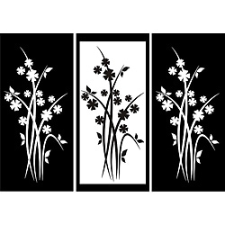 Design on Style Three-panel Flower Design Vinyl Art - Bed Bath & Beyond ...