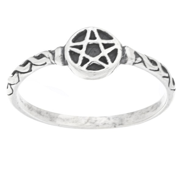 Shop Silvermoon Sterling Silver Pentagram Ring - Free Shipping On ...