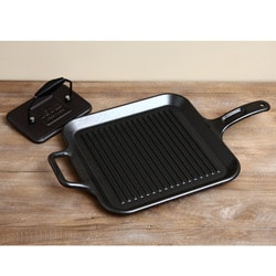 Lodge Pro-Logic 12-inch Square Grill Pan with Grill Press - Bed Bath ...