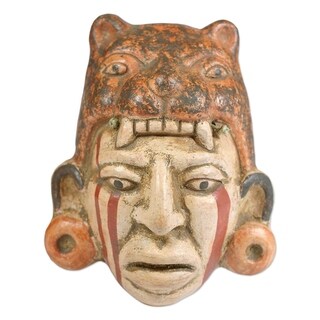 Handmade Ceramic 'Maya Jaguar Priest' Mask (El Salvador) - Bed Bath ...