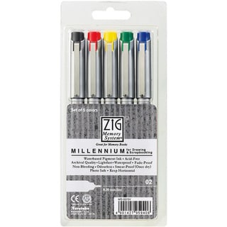 Zig Memory System Millennium 0.3mm Markers (Pack of 5) - Bed Bath ...