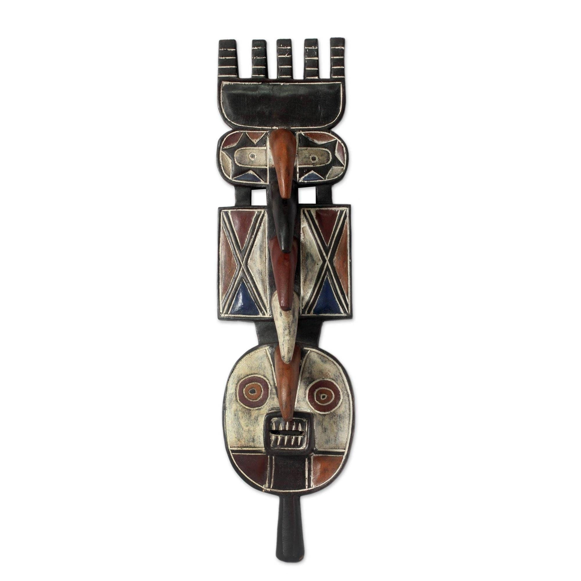 Handmade Sese Wood 'Brave Fighter' African Mask (Ghana) - multi - Bed ...