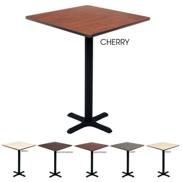 Regency Bar-high Lunchroom 36-inch Square Table with Black Metal Base ...