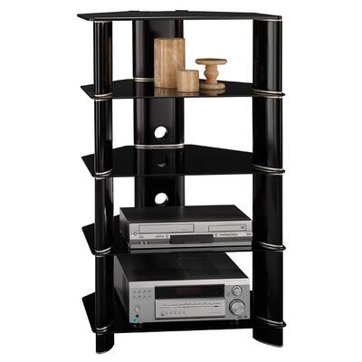 Bush Furniture Segments Collection Audio Tower - Black - Overstock ...