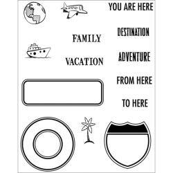 Karen Foster 'Road Signs 1' Road Trip Clear Stamp Set - Bed Bath ...