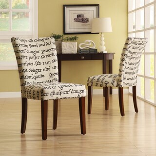 Parson Latin Script Linen Chairs (Set of 2) - Bed Bath & Beyond - 6236878