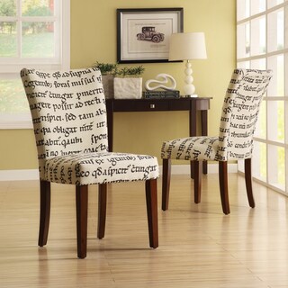 Parson Latin Script Linen Chairs (Set of 2) - Bed Bath & Beyond - 6236878
