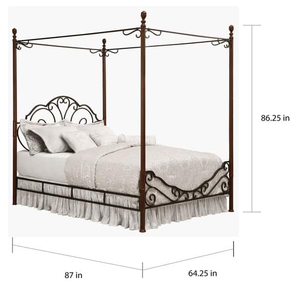 LeAnn Graceful Scroll Iron Metal Canopy Poster Bed by iNSPIRE Q Classic ...