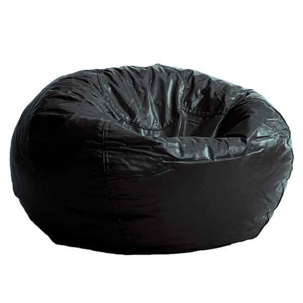 BeanSack Black Vinyl Bean Bag Chair - Bed Bath & Beyond - 6271379