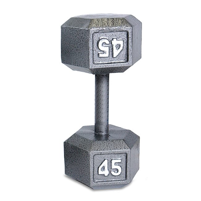 CAP Barbell 45 lb Grey Cast Iron Hex Dumbbell - Overstock - 6290669