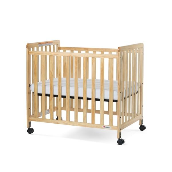 Foundations® Safetycraft® Fixed-Side Compact Baby Crib, Slatted-Natural ...