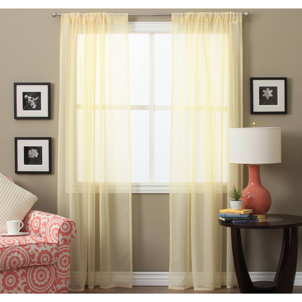 Lucerne 84-inch Sheer Curtain Pair Panel - 52 x 84 - 52 x 84 ...