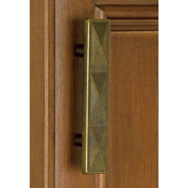 GlideRite 2.5-inch Antique Brass Rectangle Triple Pyramid Cabinet Pulls ...