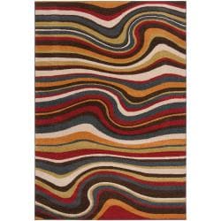 Meticulously Woven Contemporary Multi Colored Stripe Hawthorn Abstract ...