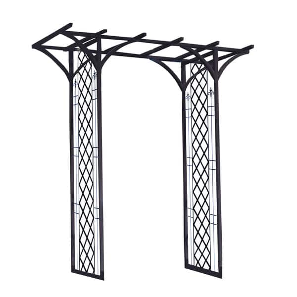 Panacea 84"x75"x26" Black Garden Arbor With Lattice - Bed Bath & Beyond ...