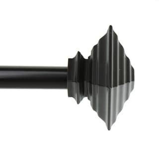 InStyleDesign Classic Adjustable Black Square Curtain Rod Set - Bed ...