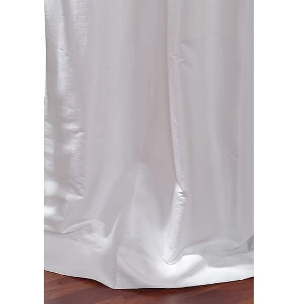 Exclusive Fabrics White Ruched Header Faux Silk Taffeta Curtain Panel ...