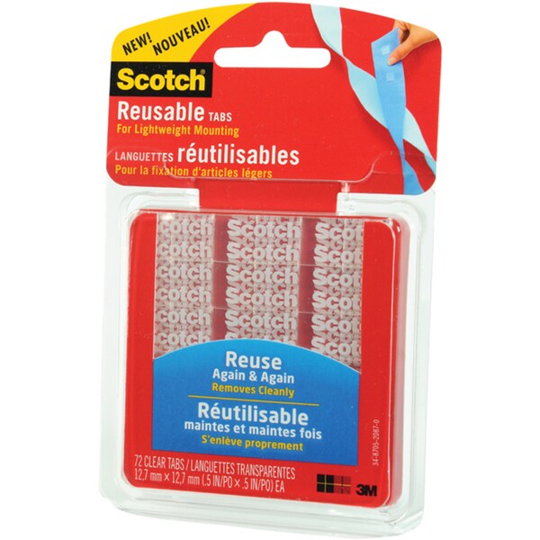 3M Scotch Reusable Clear Tabs (Pack of 72) - 13993372 - Overstock.com ...