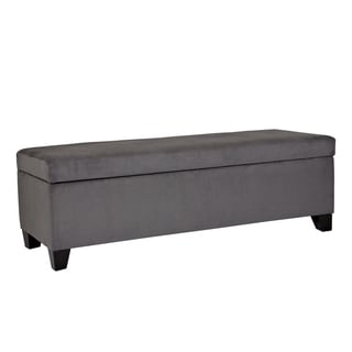 Portfolio Blane Silver Grey Wall Hugger Trunk Storage Ottoman - Bed ...