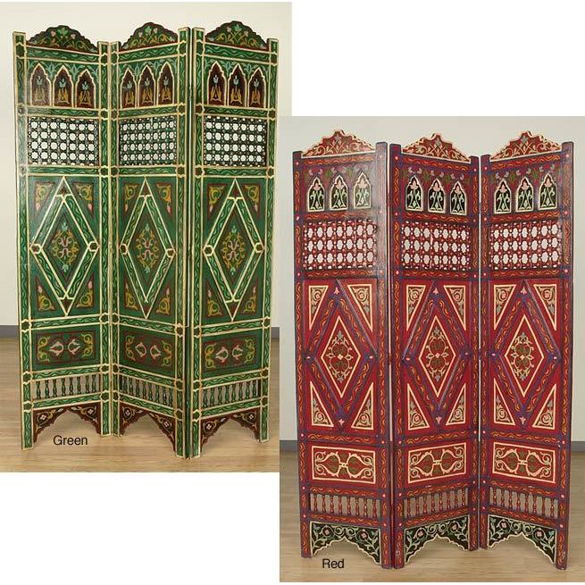 Shop Handpainted Arabesque Wooden Screen (Morocco) - Free Shipping ...