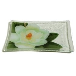 Peggy Karr Glass Magnolia 10-inch Rectangular Tray - Bed Bath & Beyond ...