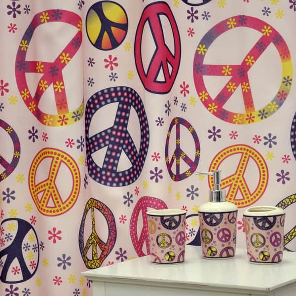 'Girly Peace Sign' Bath Accessory 16-piece Set - Bed Bath & Beyond ...