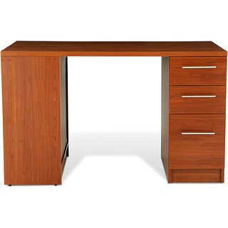 Jesper Office Cherry Study Desk with Drawers and Bookcase - Bed Bath ...