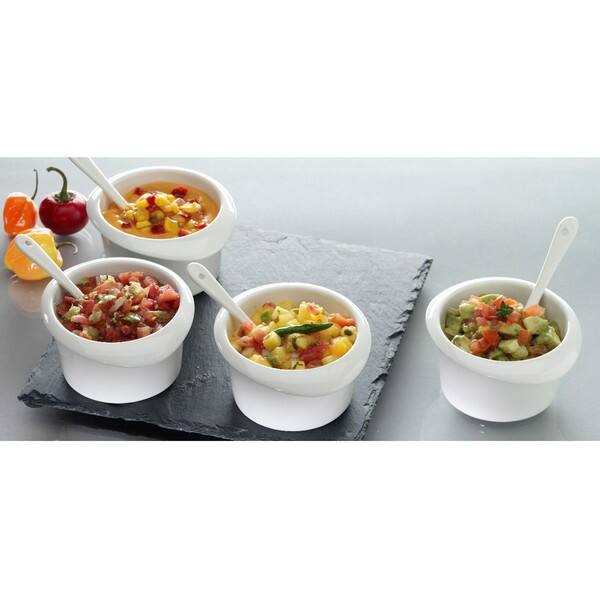 Luigi Bormioli 9-piece Slate Board and Porcelain Sauce/Relish Set - Bed ...