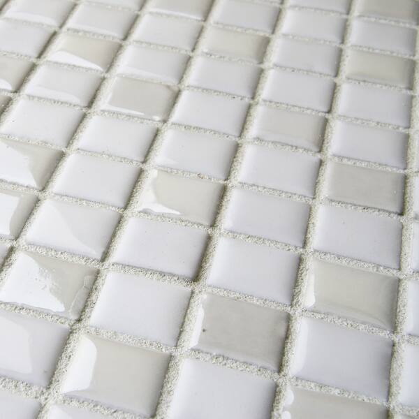 SomerTile 11.75x11.75-inch Posh Pixie White Porcelain Mosaic Tiles (Set of 10) - Bed Bath ...