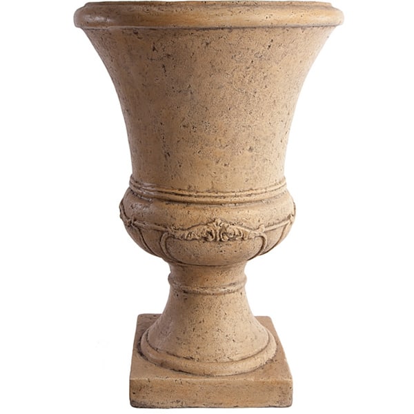 SomerTile Mediterranean Stoneware Florence Cream 24-inch Planter - Bed ...