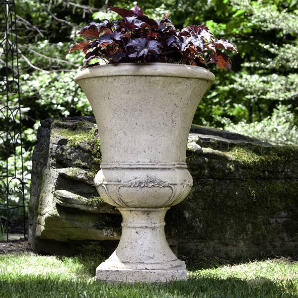 SomerTile Mediterranean Stoneware Florence Cream 24-inch Planter - Bed ...