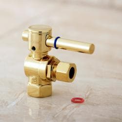 Polished Brass Angle Stop 3/8-inch IPS x 3/8-inch OD Compression - Bed ...