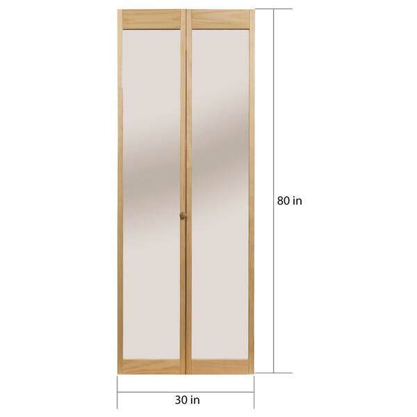 AWC Traditional Mirror Unfinished Pine 30-inch Bifold Door - Bed Bath ...