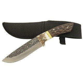 Defender Full-tang 11-inch Stag Handle Hunting Knife with Sheath - Bed ...