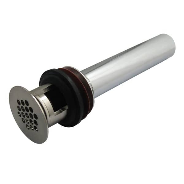 Brushed Nickel Vessel Sink Drain Permanent Grid Strainer with Overflow ...