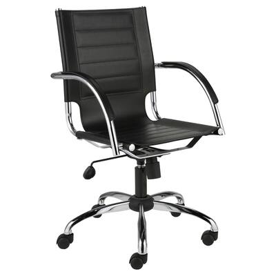 Dave Black Leather Office Chair - Overstock - 6522975