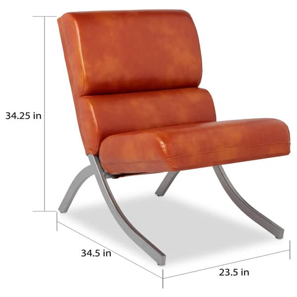 Strick & Bolton Rialto Rust Faux Leather Chair - Bed Bath & Beyond ...