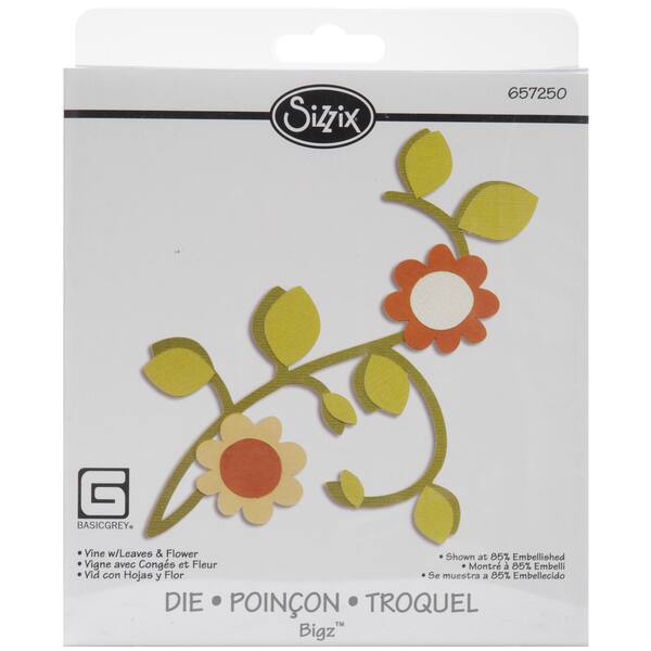 Basic Grey Sizzix Figgy Pudding Vine With Leaves & Flowers Bigz Die - Bed Bath & Beyond - 6548722