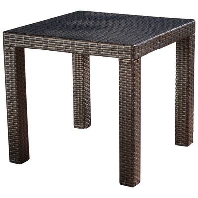 RST Brands Espresso Rattan Patio Side Table - Overstock - 6549463