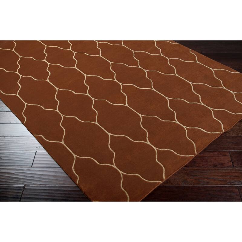 Hand-knotted Brown Adella Wool Area Rug - 8' x 11' - 8' x 11 ...