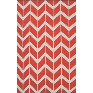 Hand-woven Orange Abada Wool Area Rug - 3'6" x 5'6" - 3'6" x 5'6" - Bed ...