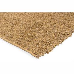 Artist's Loom Hand-woven Natural Eco-friendly Leather Shag Rug (7'9x10 ...